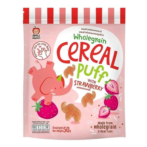 នំក្មេង Apple Monkey Cereal Puff Strawberry 12m+ 50g - នំកូនក្មេង (Baby ...